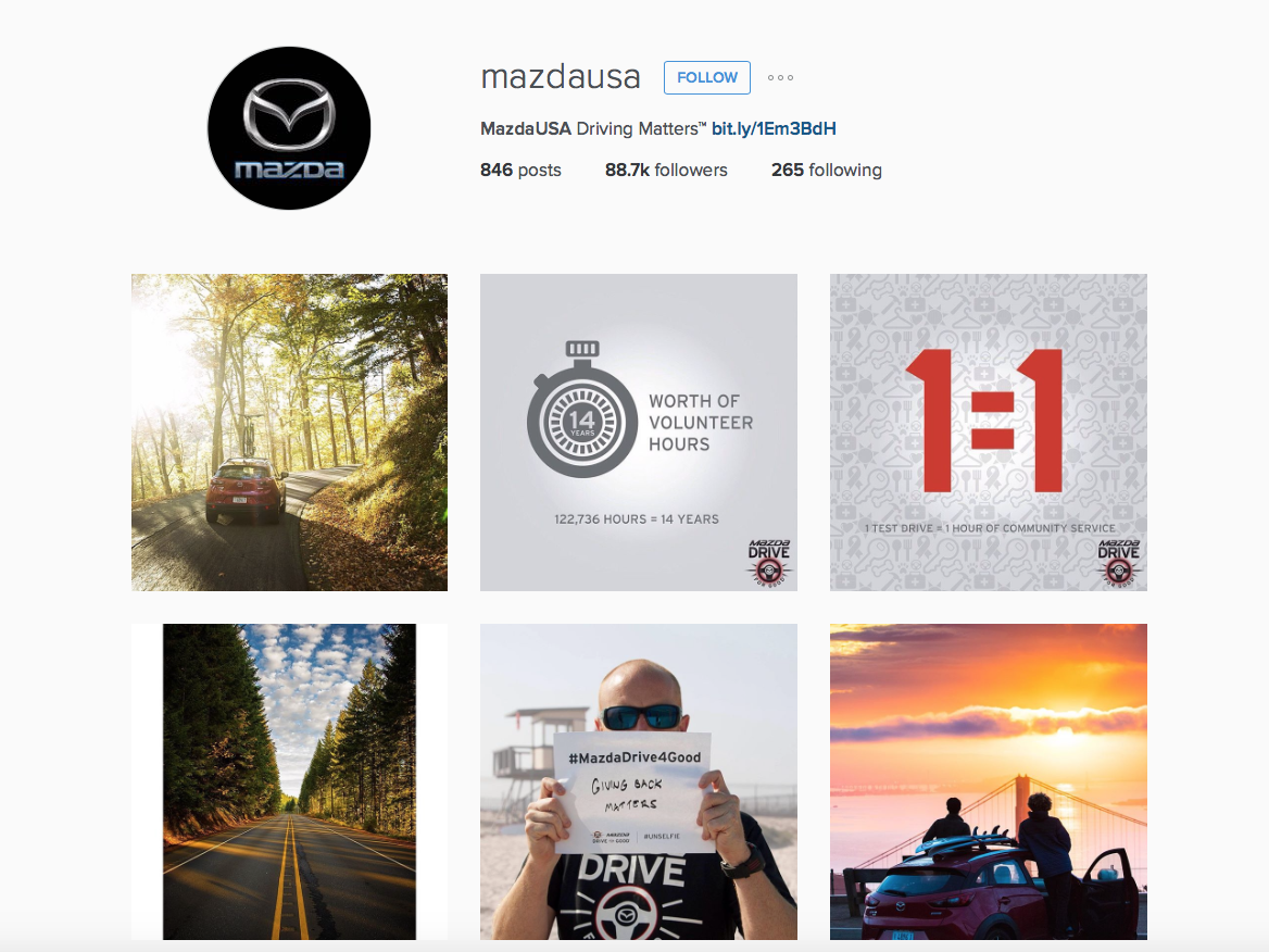 Mazda Motor Corp. Takes Over Instagram